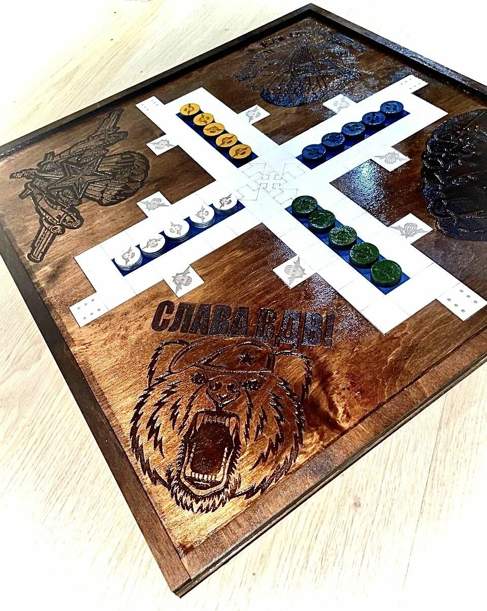 Нарды и Парчис 2в1 большие деревянные ручной работы