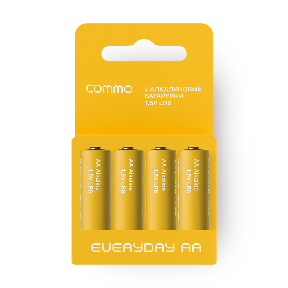 Батарейки Commo Everyday, алкалиновый (щелочные), АА, 4 шт в уп.