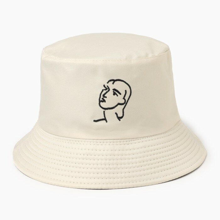 Панама Панама двусторонняя MINAKU "Лицо" цвет бежевый, размер 56-58 для взрослых и детей