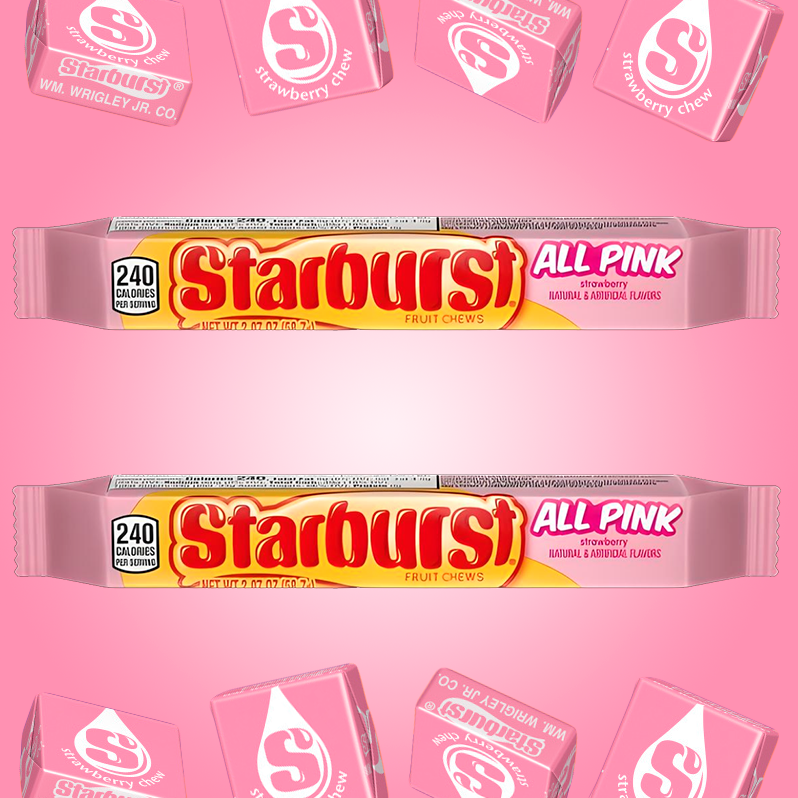 Жевательные конфеты Starburst All Pink со вкусом клубники 2 шт. по 58 г США