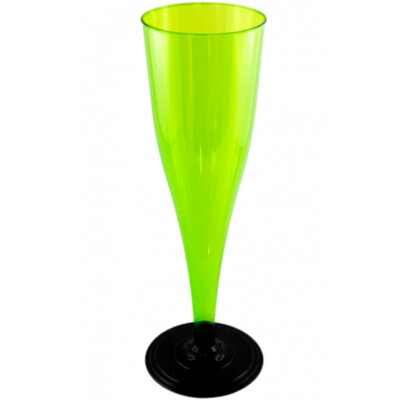 Фужеры под шампанское зеленые, пластиковые, 170 мл, 6 штук
