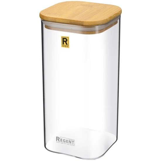 Банка Regent Inox Linea DESCO для сыпучих продуктов стекл. 1,3л, 93-DE-CA-04-1300