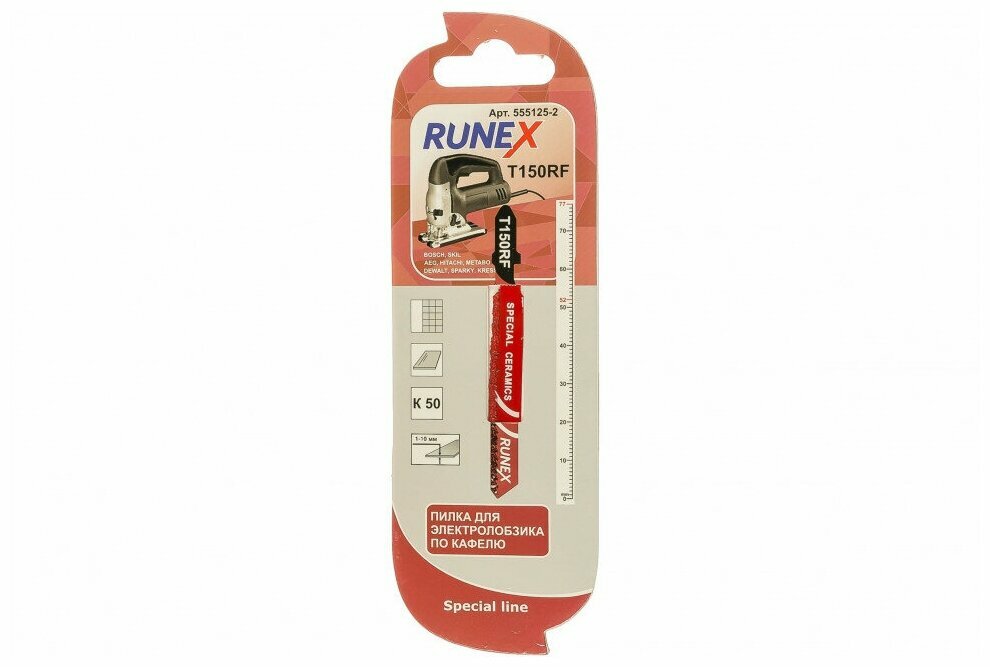 Пилка 77х52мм твердосплав. зерно 50 (керамика, чугун, стекло) T150RF "Runex" (10/100/400) 555125-2