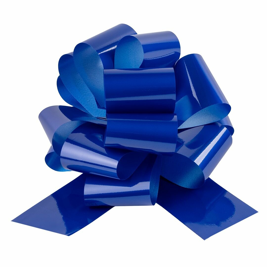 Подарочный бант Дон Баллон "Шар", синий, лаковый, диаметр 21 см
