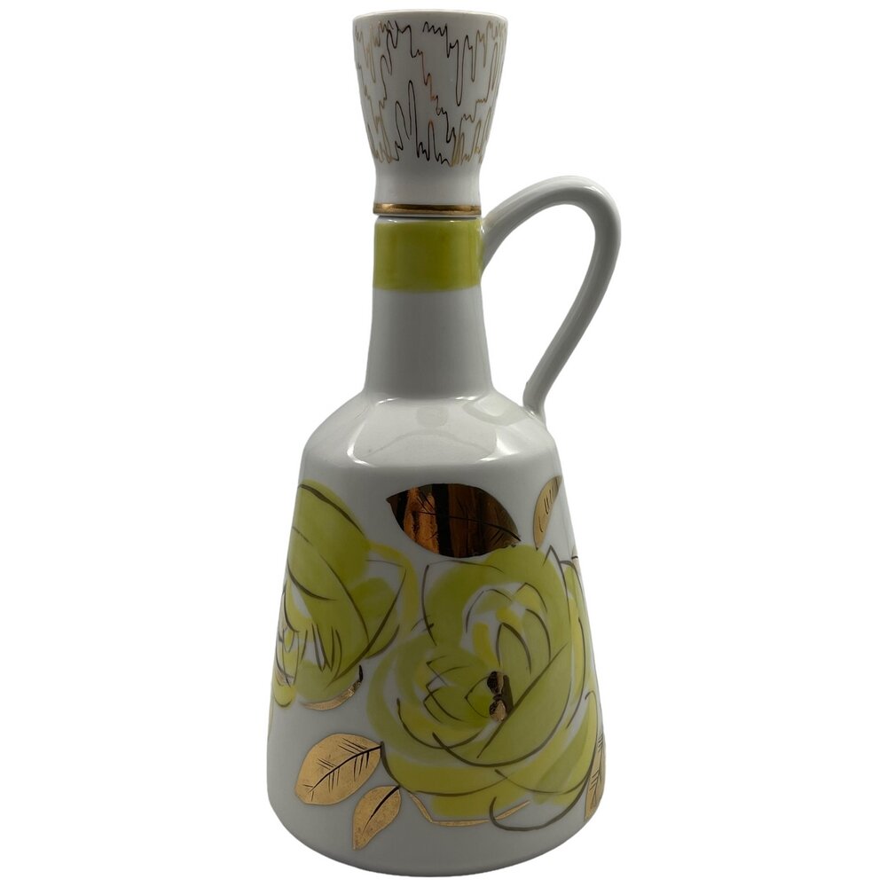 Штоф "Золотые розы" автор Линчевская Т. С, худ. Блак Л. К, 0.9 л, роспись, 1960-1970 гг, ЛФЗ, СССР