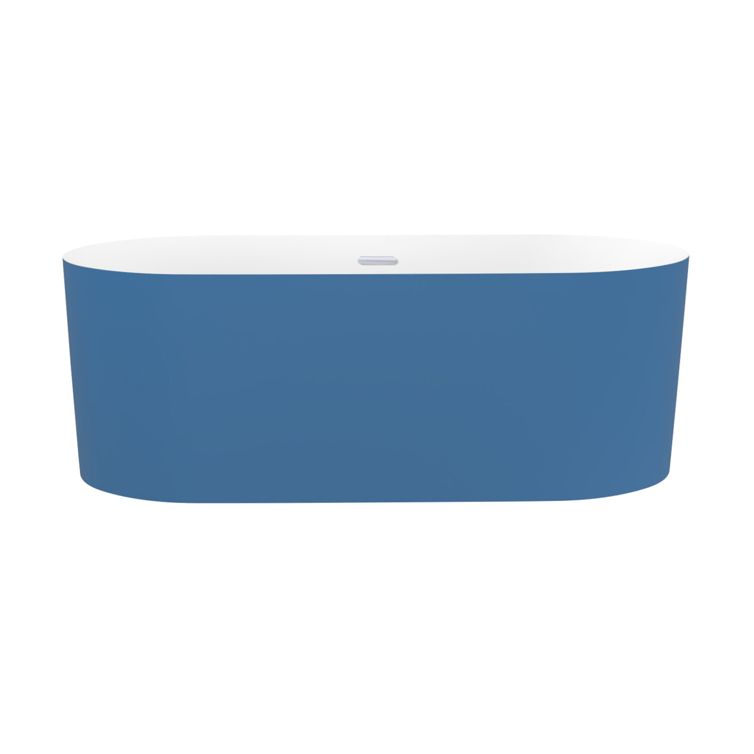 Отдельностоящая ванна акриловая 166 х 77 см Wellsee Chalice Perfection 230609001 в наборе 4 в 1: чаша ванны белый глянец (стенки матовые темно-синие), ножки, экран, слив-перелив