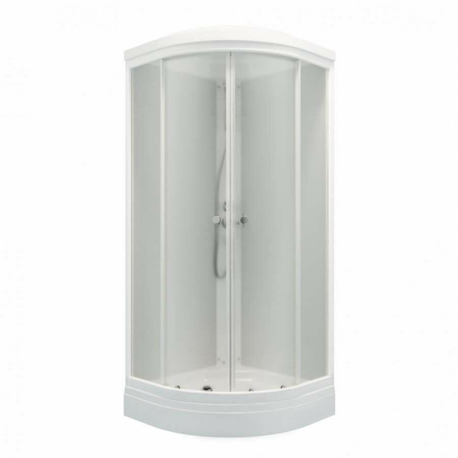 Душевая кабина Тритон Ультра 800х800х2150 мм, прозрачный 4 мм, профиль белый (Щ0000061821) А (7 мест+сифон D90)