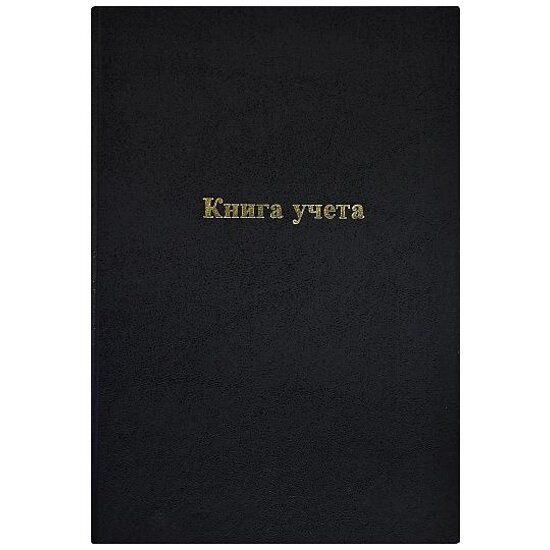 Книга учета Informat 96 л. лин. А4 офс. б/винил черн, фольга, вертик.