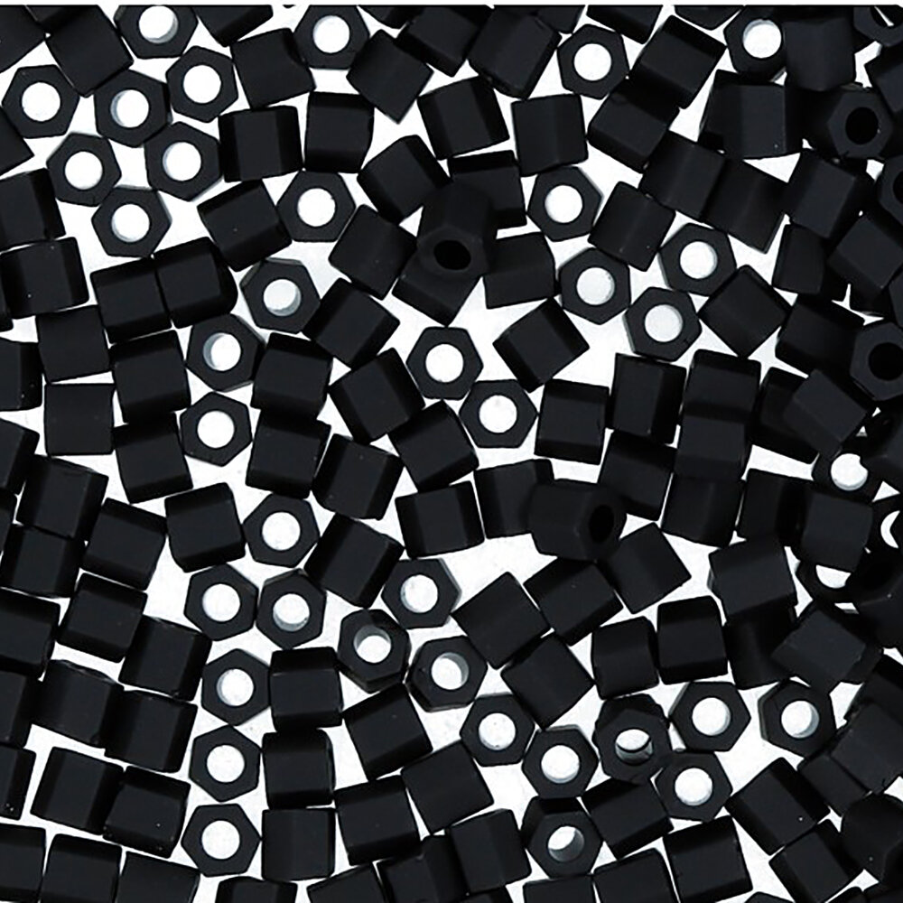 Бисер TOHO Hexagon, размер 11/0, цвет #49F (Непрозрачный матовый, черный), 10 грамм