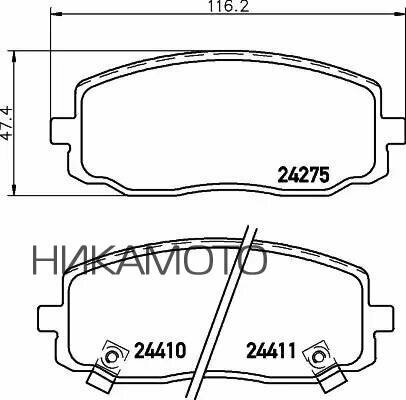 MINTEX MDB2720 Колодки тормозные дисковые передн. i 10 GRAND i10 (IA) i10 (PA) i10 (IA) MORNING (BA) PICANTO (BA) S