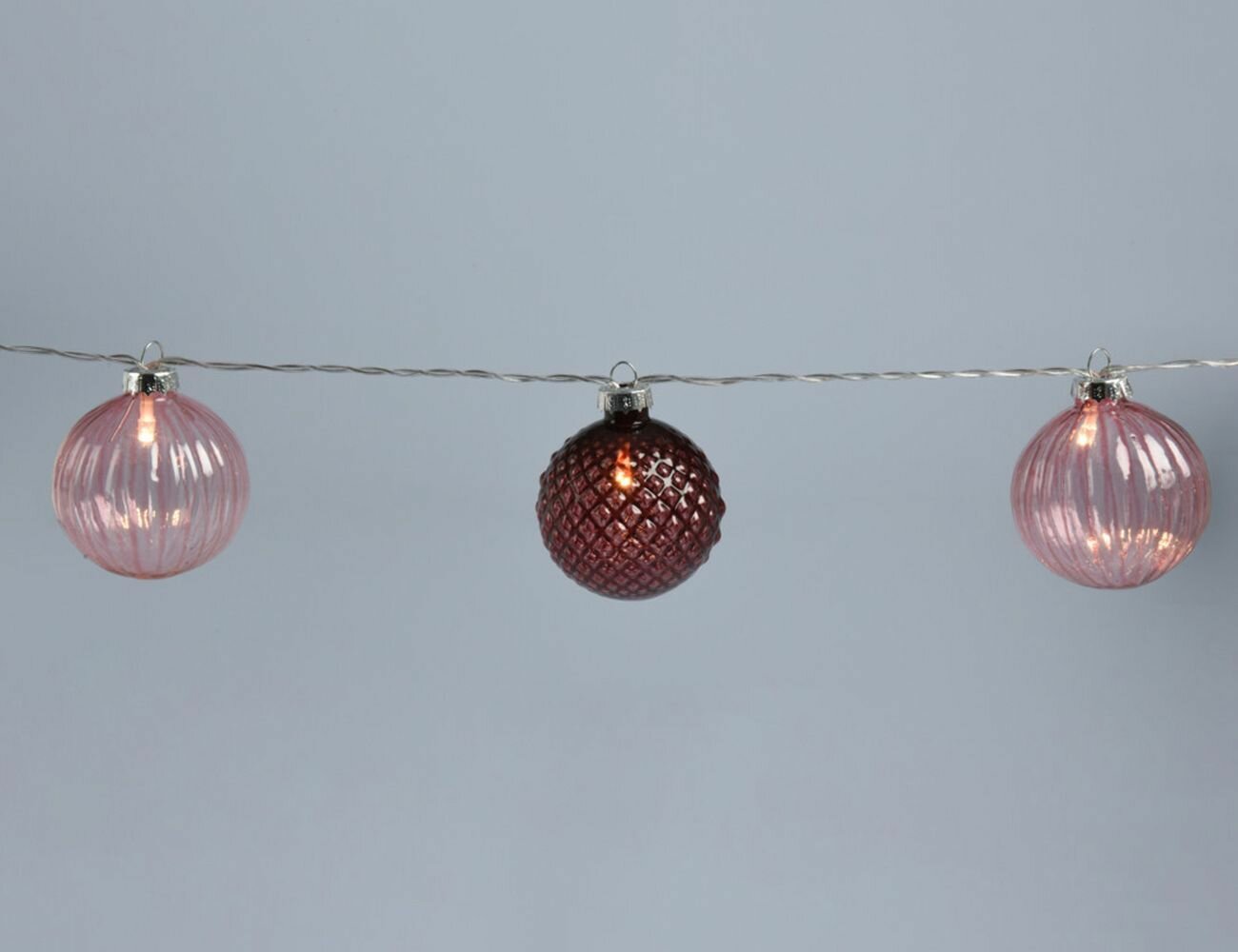 Светодиодная гирлянда, стекло, 10 тёплых белых LED-огней, 1.8+0.3 м, прозрачный ПВХ, батарейки, Koopman International