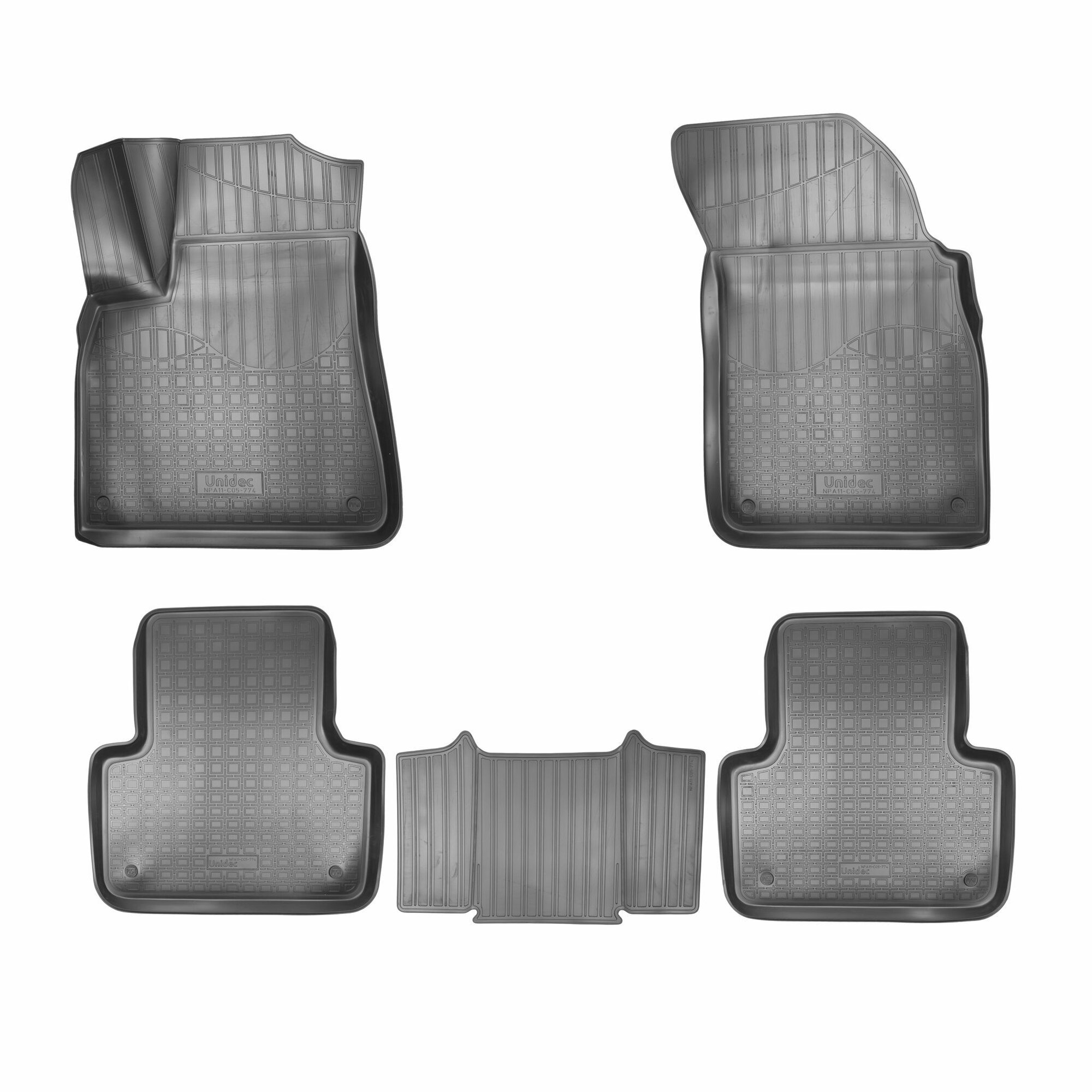 Ковры в салон Norplast/Unidec для Audi Q7 в кузове 4M (2015-)Полиуретан,5 мест арт. NPA11-C05-774 (Черный)
