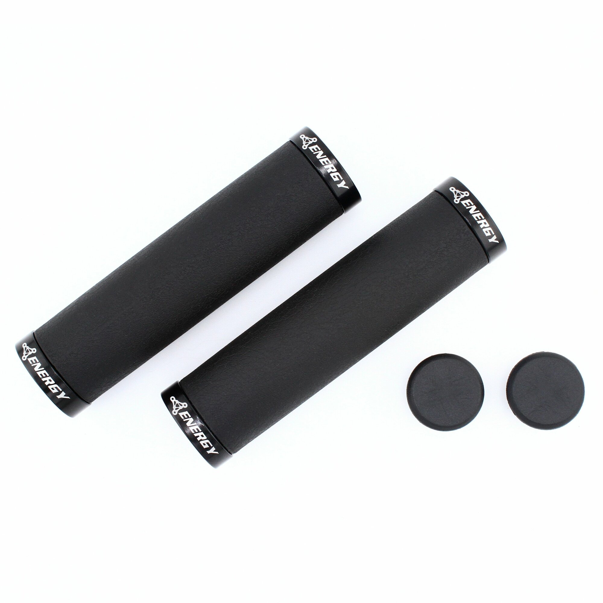Грипсы Energy Plain силиконовые, 130 мм, c кольцами, чёрные