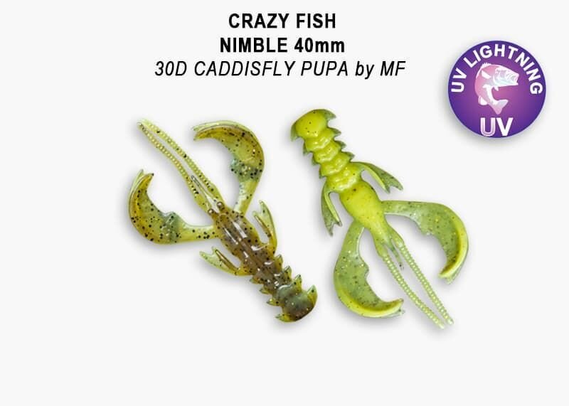 Силиконовые приманки Crazy Fish Nimble 2.5" 44-65-30d-6 кальмар