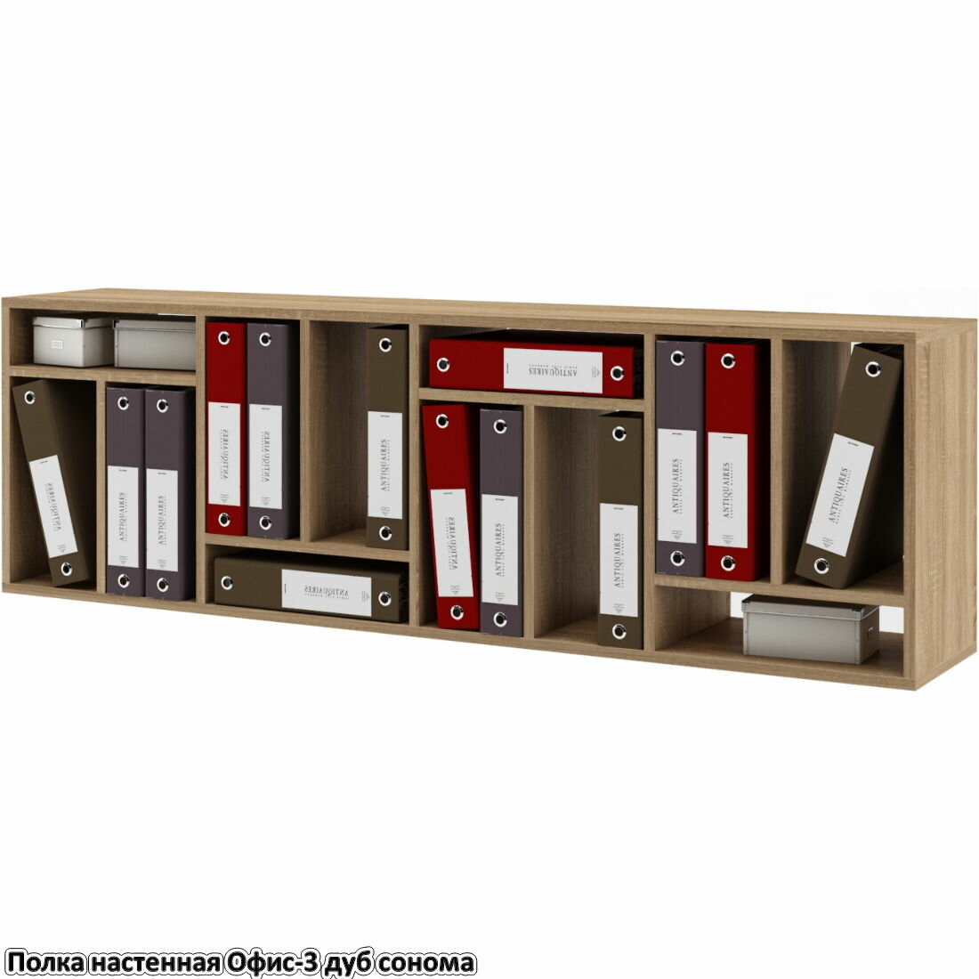 Полка настенная Офис-3 Дуб-сонома, ЛДСП, МФ Владимир VMF, 150,4х47х28,5 см.