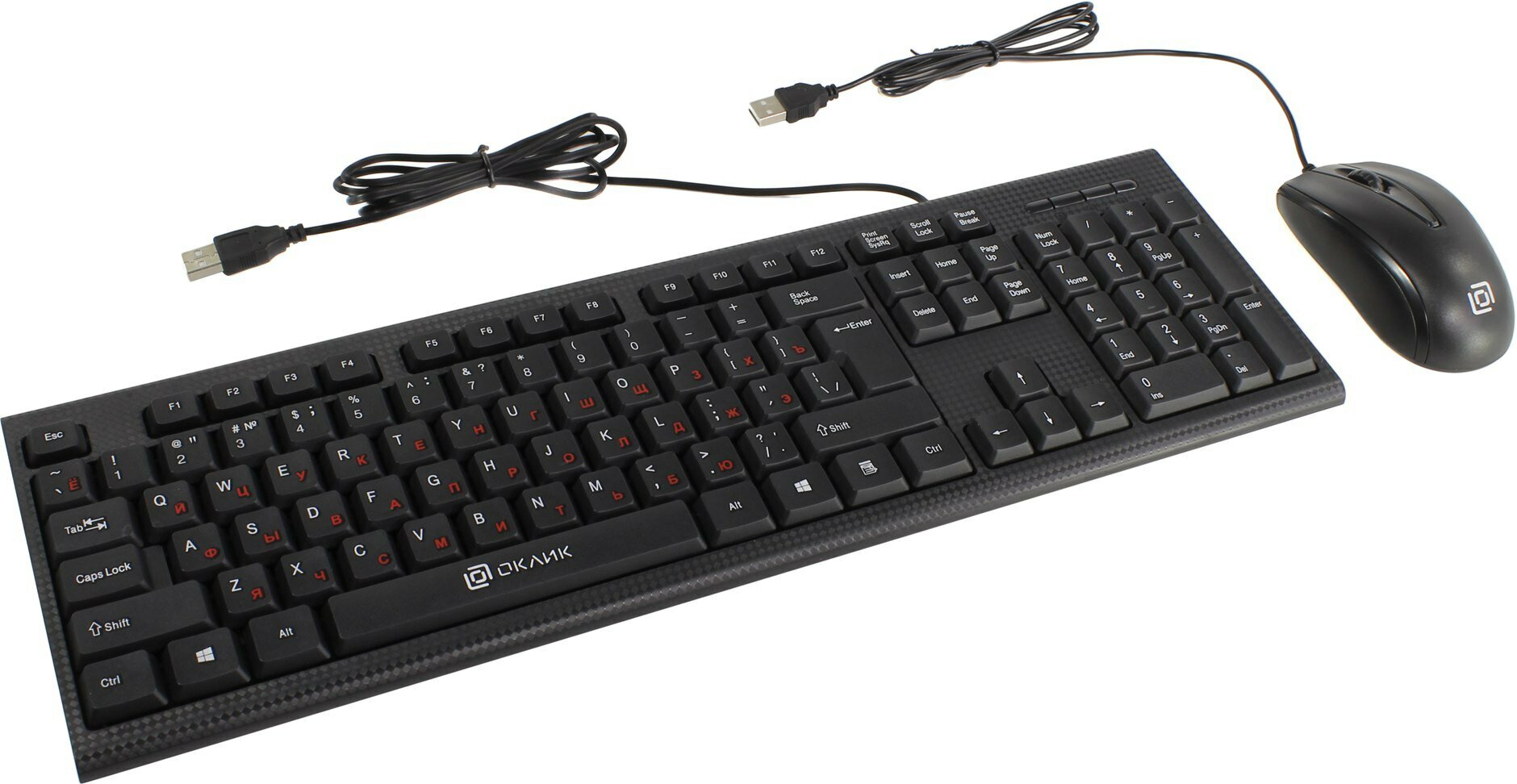 Комплект клавиатура и мышь Oklick 630М, USB, подсветка клавиш