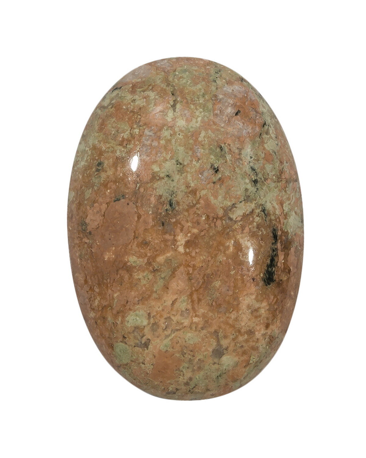 Кабошон Унакит, размер: 43х30х7 мм, натуральный минерал.