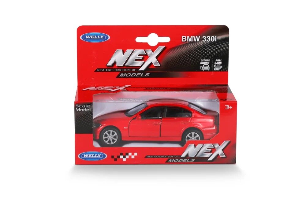 Машинка Welly 1:38 BMW 330i красная 42364W