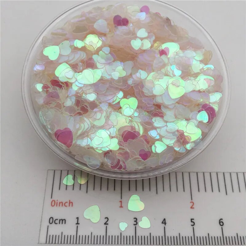 Блестки сердце KUNQI, 20г, AB Transparent, 3-6 мм