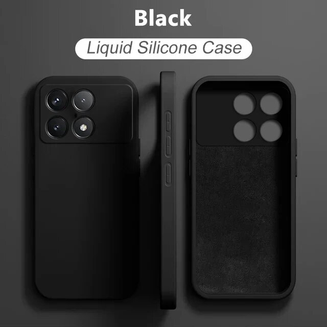 Чехол Poco X6 Pro, роскошные оригинальные чехлы для телефонов из жидкого силикона для Xiaomi Poco X6 Pro Poco X6 Pro Poco X6Pro Pocox6 Pro 5G Cover Черный, Black, For Poco X6 Pro 5G