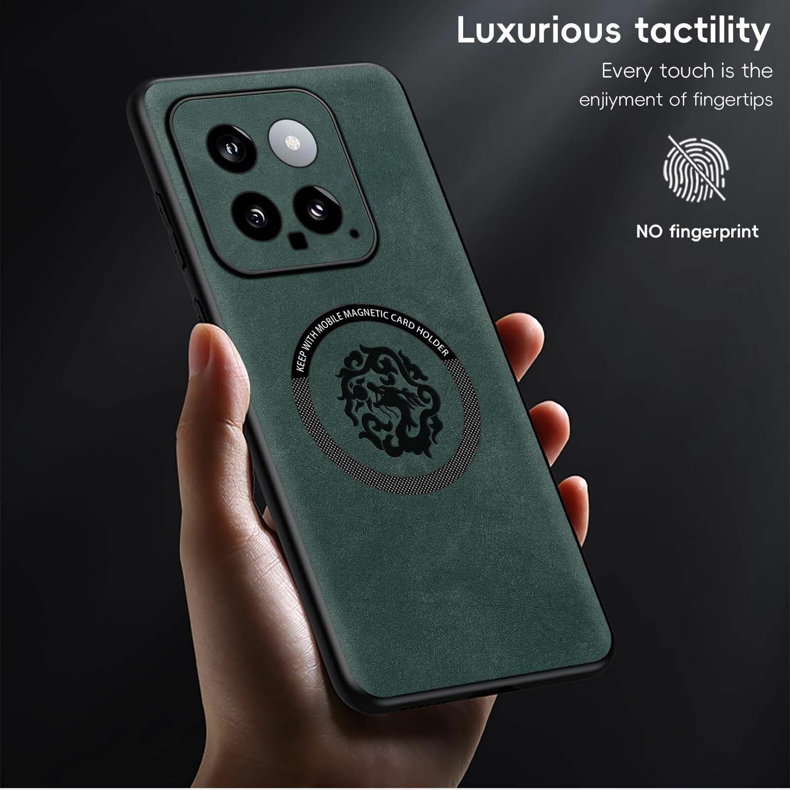 Чехол на Xiaomi 14/ Сяоми 14 Роскошная кожа magsafe противоударный , Защита от падения, Защитный, Корпус мобильного телефона с защитой камеры