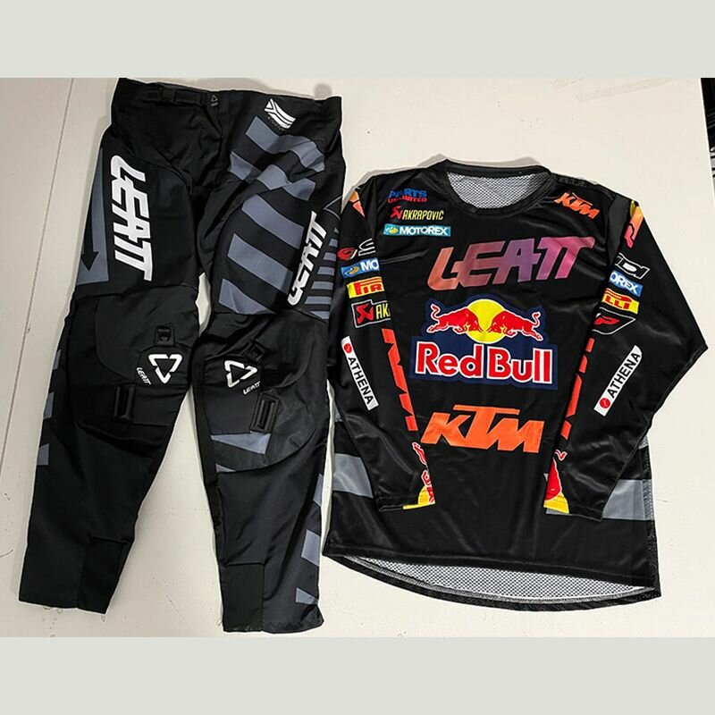 LEATT RED BULL KTM Костюм для гонок на мотоцикле горный спуск (Джерси+Штаны)MX ATV Мужской, Женский