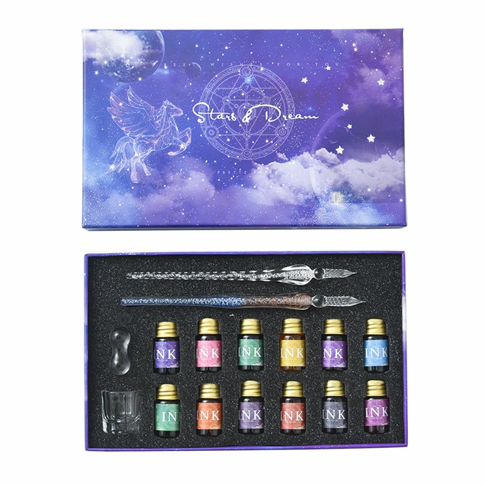 Ручка для рисования с градиентным стеклом и чернилами