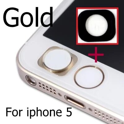 Кнопка «домой» для iPhone 5, металлическое кольцо, 5S дюйма Gold