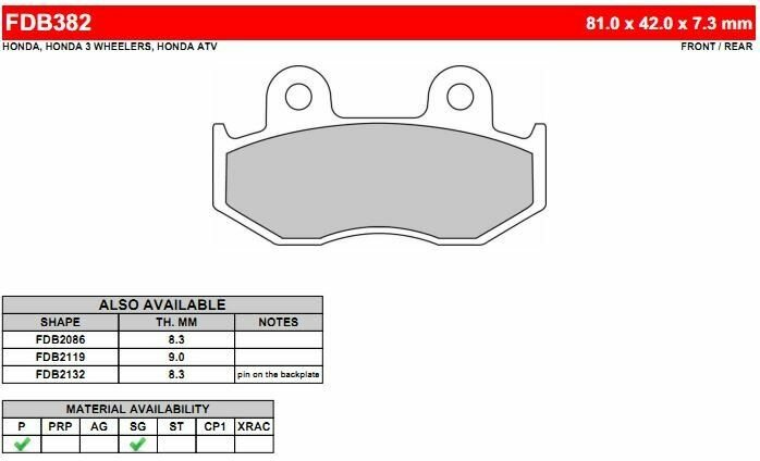 FDB382P Ferodo тормозные колодки органические