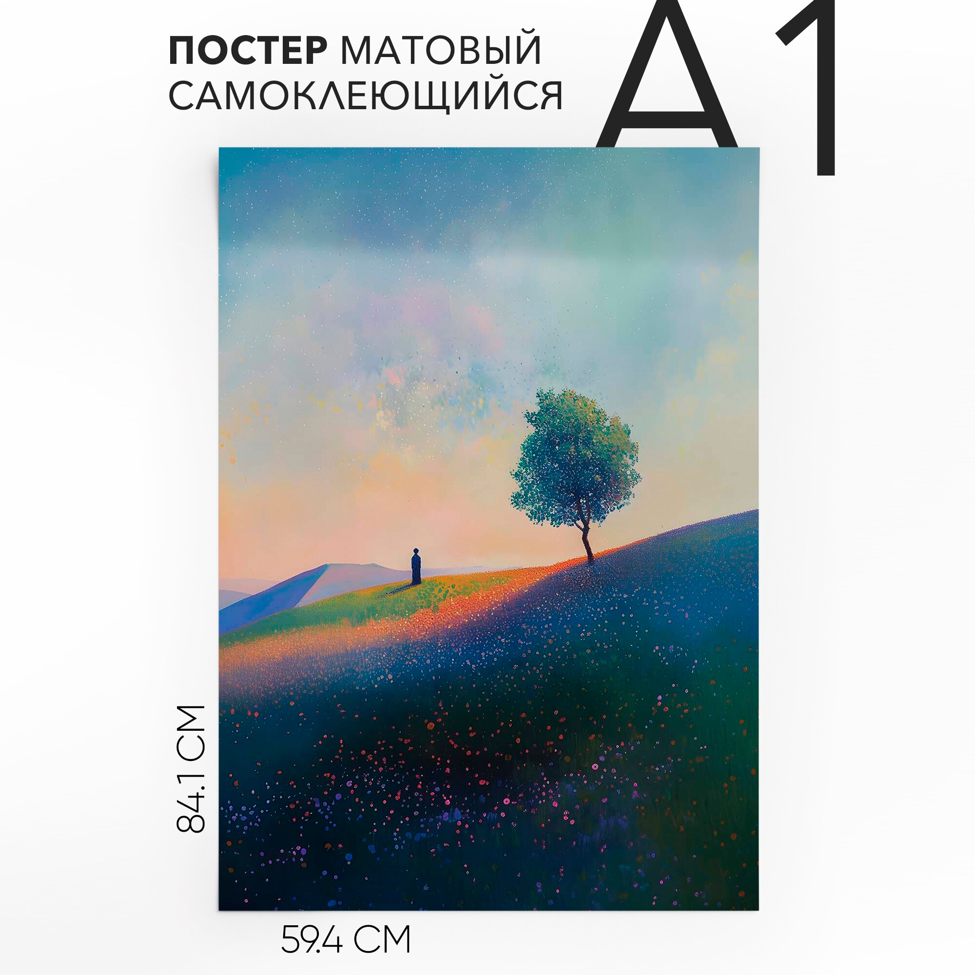 Постеры для интерьера самоклеящийся, большой A1 Пейзаж, влагостойкий, для декора