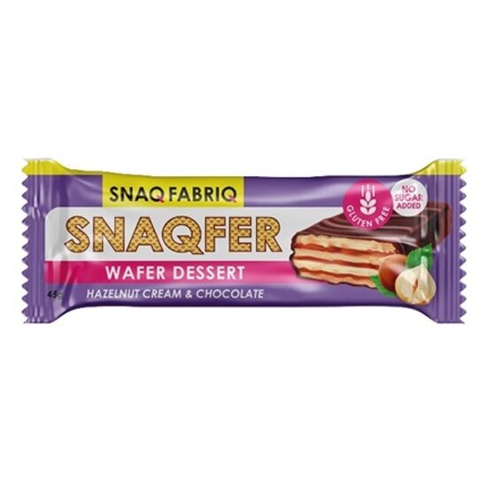 Протеиновый батончик Snaq Fabriq вафельный глазированный со вкусом Фундучный крем и бельгийский шоколад 45г