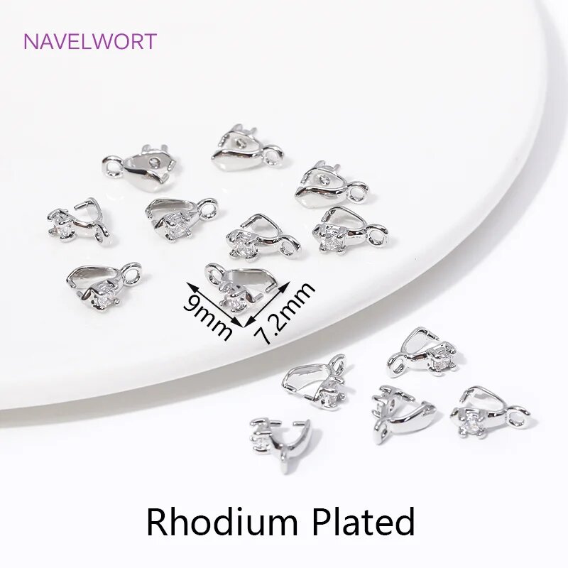 Зажимы для бижутерии NAVELWORT, Rhodium Plated, серебряные, 10 шт