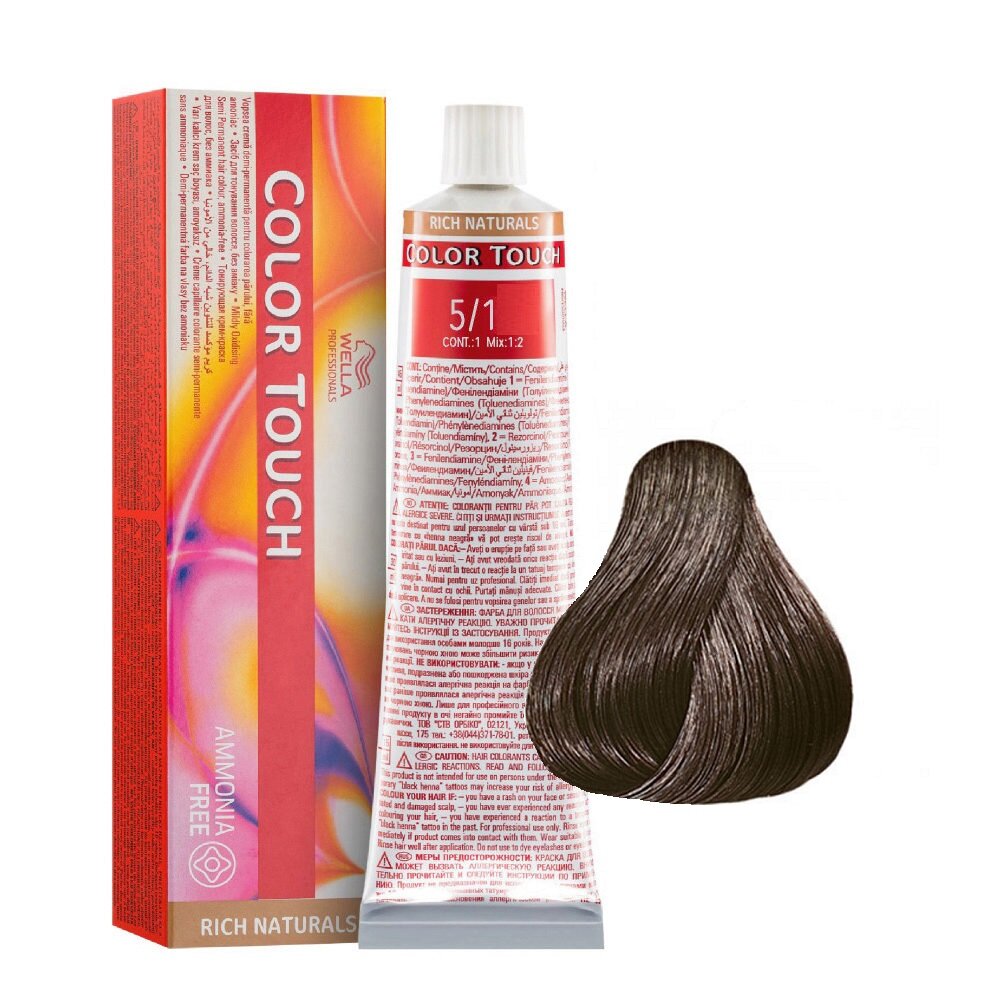 Wella Color Touch 5/1 - Тонирующая краска без аммиака светлый шатен пепельный 60 мл