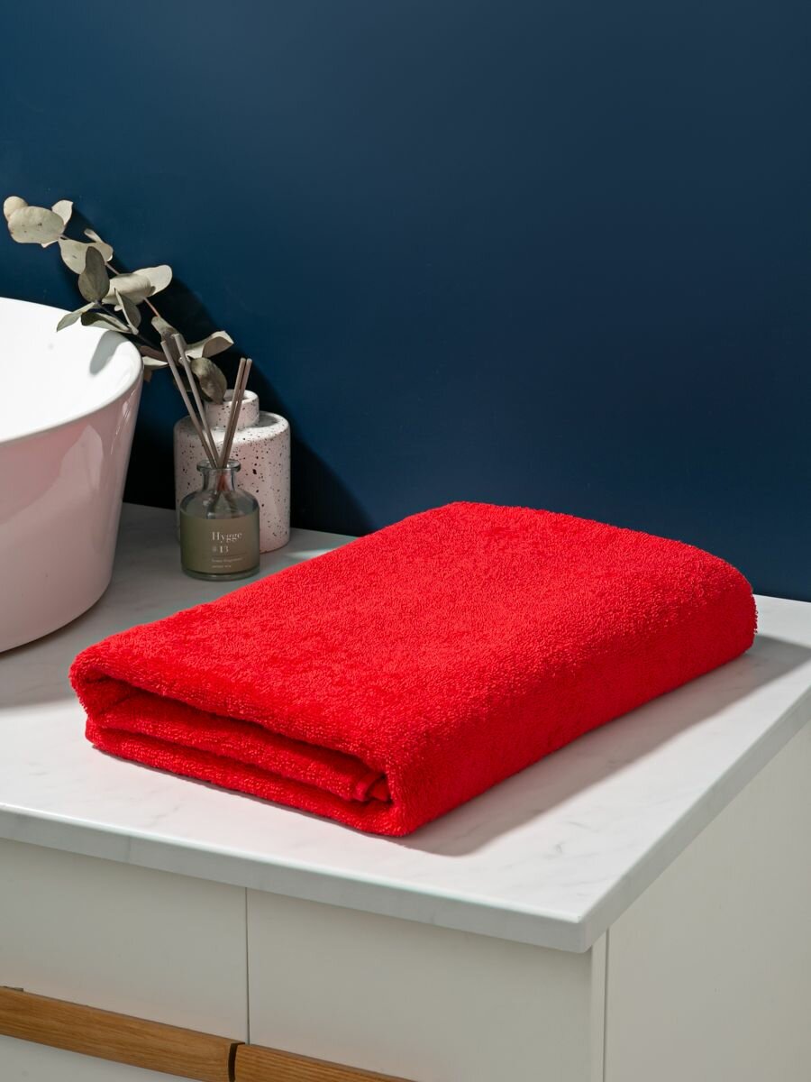 Махровое полотенце 70х140 см. Sandal Оптима, плотность - 400 гр, цвет - красный