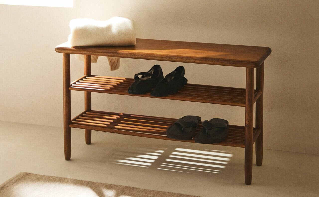 Обувница Из Дерева Акации Коричневый 85 x 50 x 31 cm ZARA HOME 4564/077