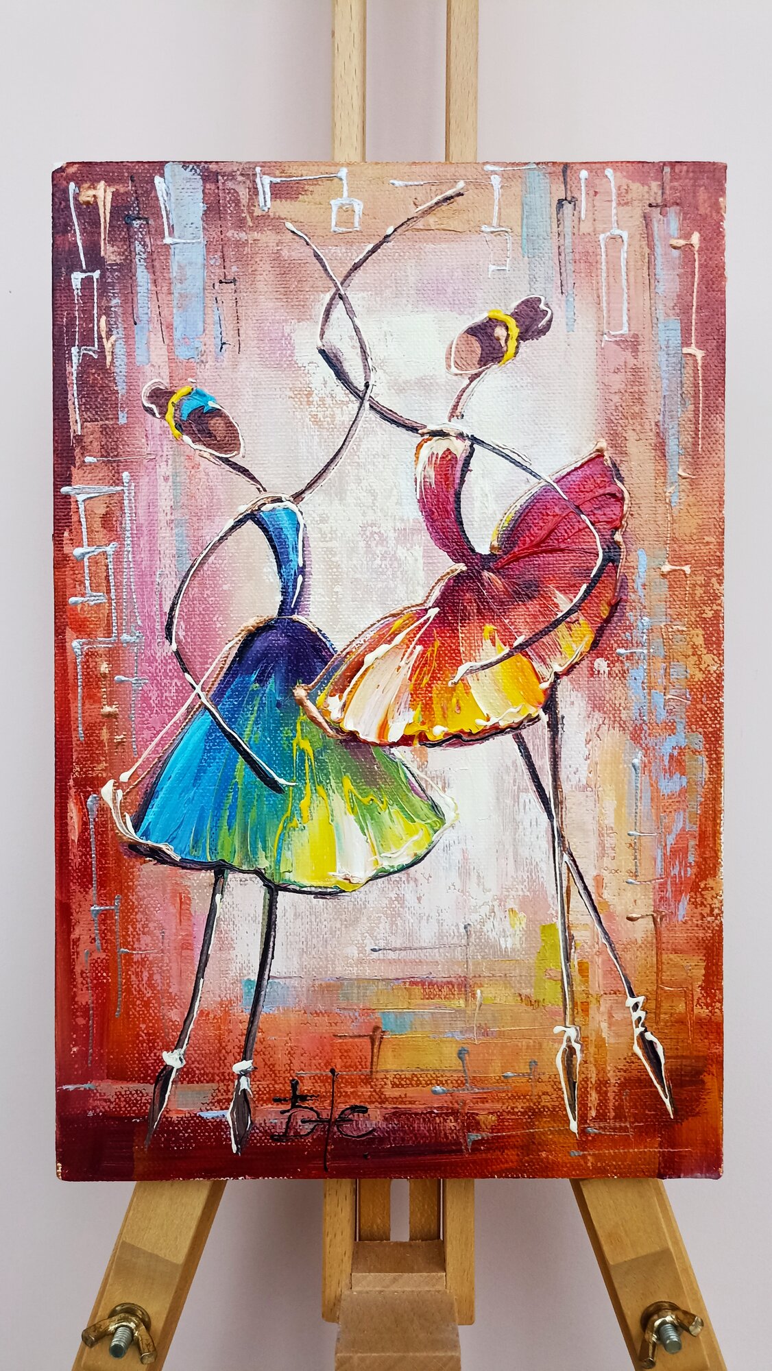 Картина маслом на холсте. 100% ручная работа, 100% живопись от Художественной мастерской Грëзы. Картина из серии "Люди". Танцующие балерины. Картина фактурная, выпуклая. Размер картины 20х30 см.