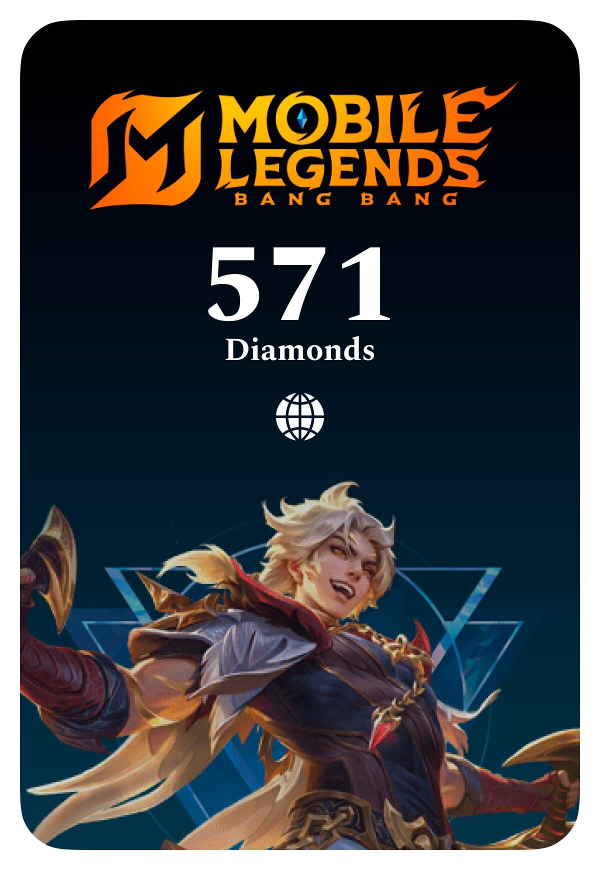 Игровая валюта Mobile Legends 571 Diamonds - Global (Mobile Legends; Android, iOS; Регион активации Не для РФ)