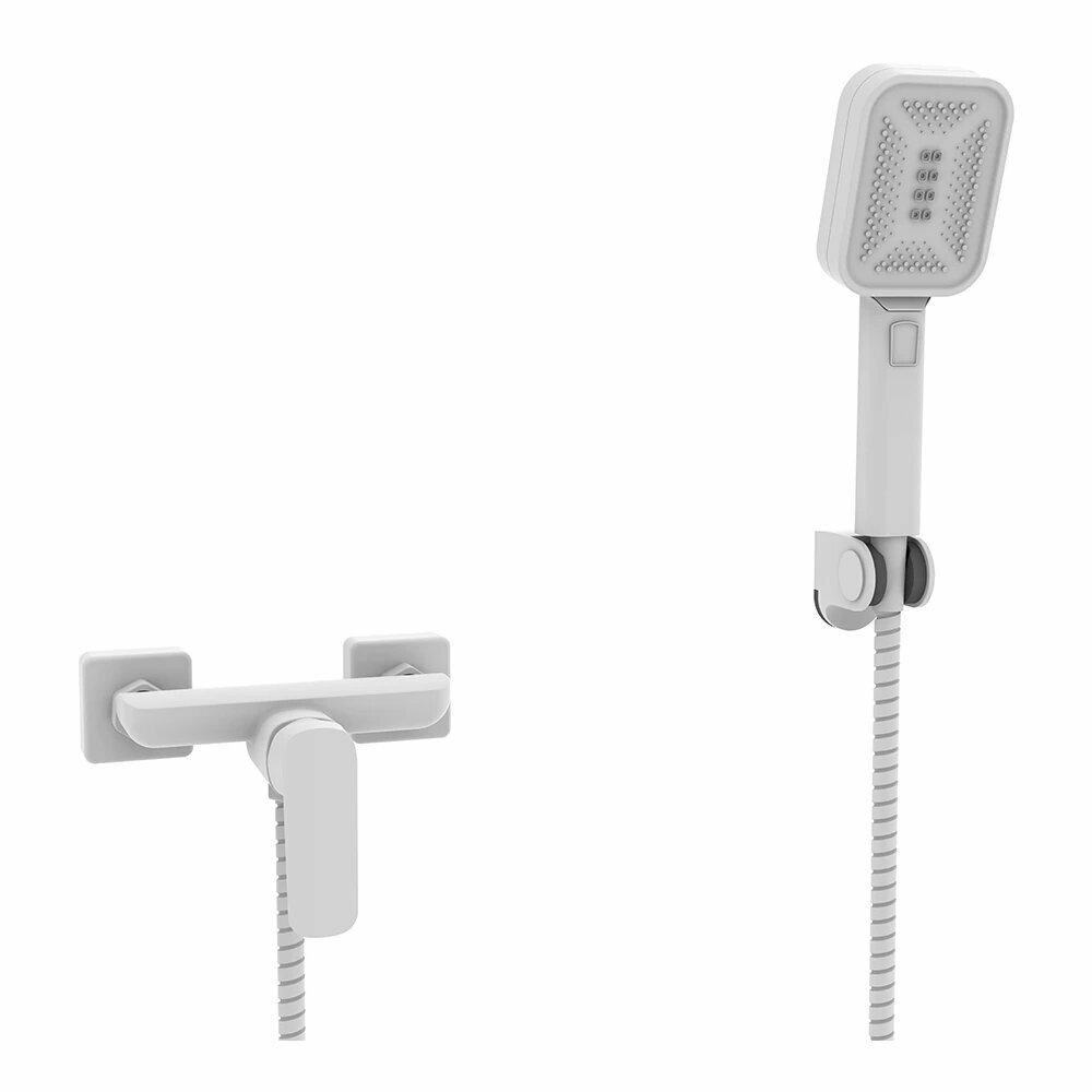 Смеситель однорычажный для душа, без излива из латуни Vieir V073561-F белый