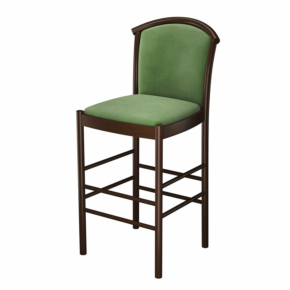 Стул полубарный деревянный низкий Анна массив бука, темный орех зеленый