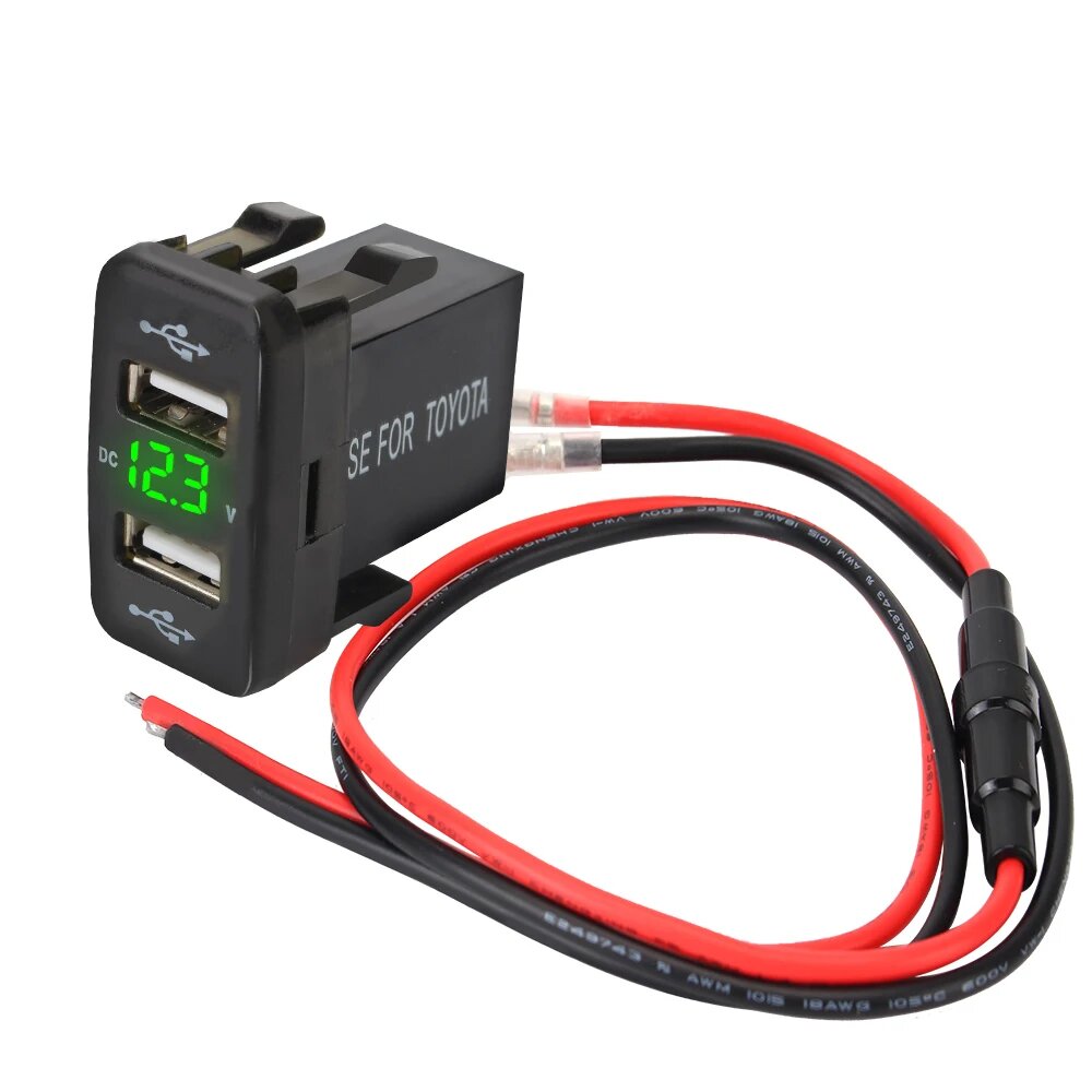 Автомобильное Зарядное Устройство USB 24В 12В 3.0А Для Toyota Corolla Prado Reiz Land Green light
