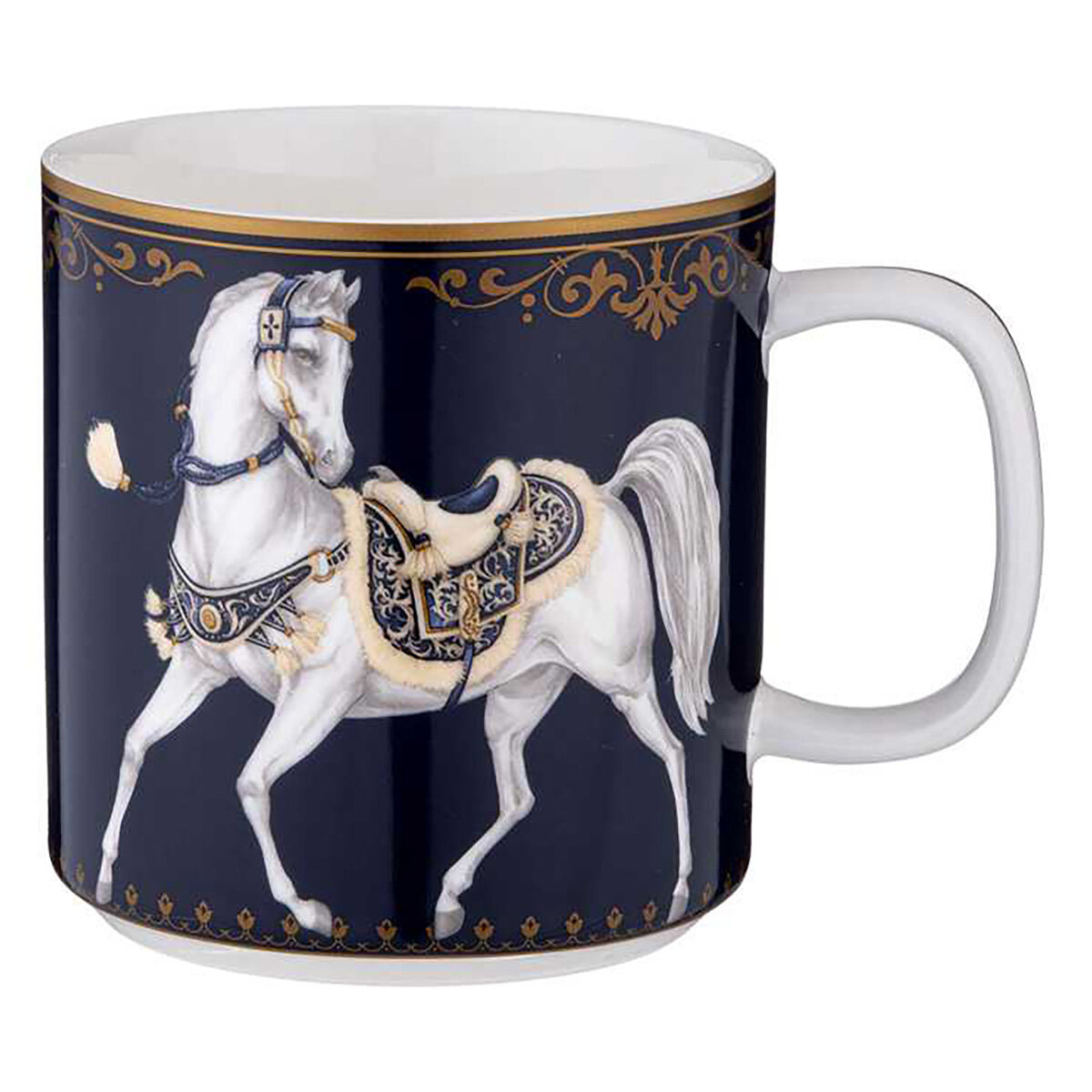 Lefard HORSE CLUB кружка фарфоровая 400 мл для чая и кофе, декоративная посуда