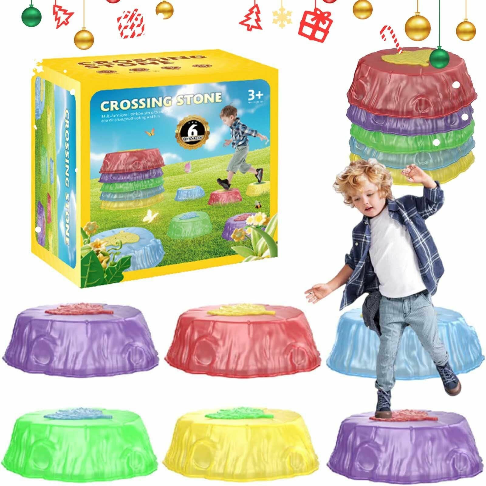 Светящиеся ступеньки для детей, балансировочные музыкальные ступеньки для 3-5 лет, игрушки для игры в помещении и на улице (набор A-6 шт.)