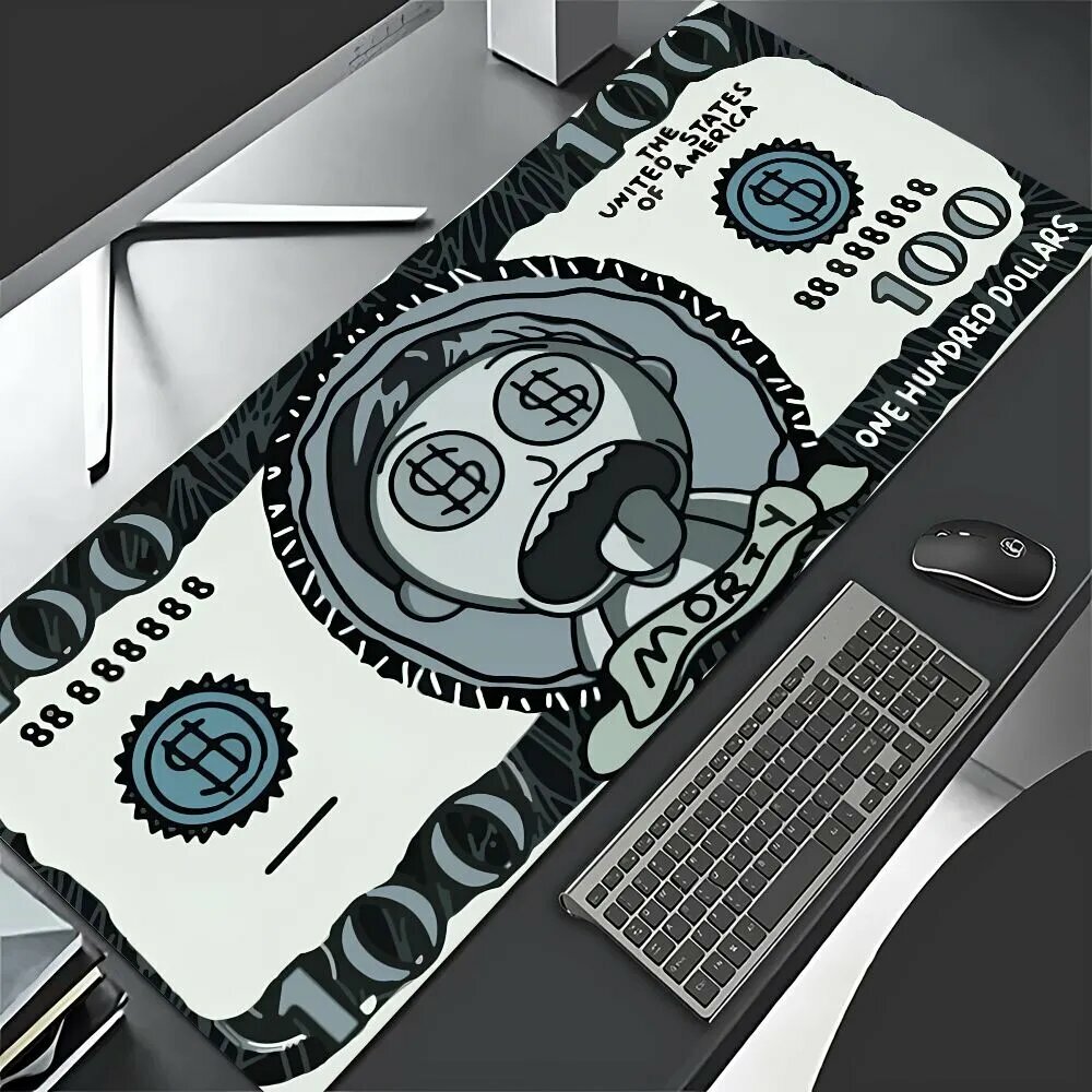 Rick and Morty Игровой коврик для мыши Обычный коврик для мыши, XXXL, белый, зеленый