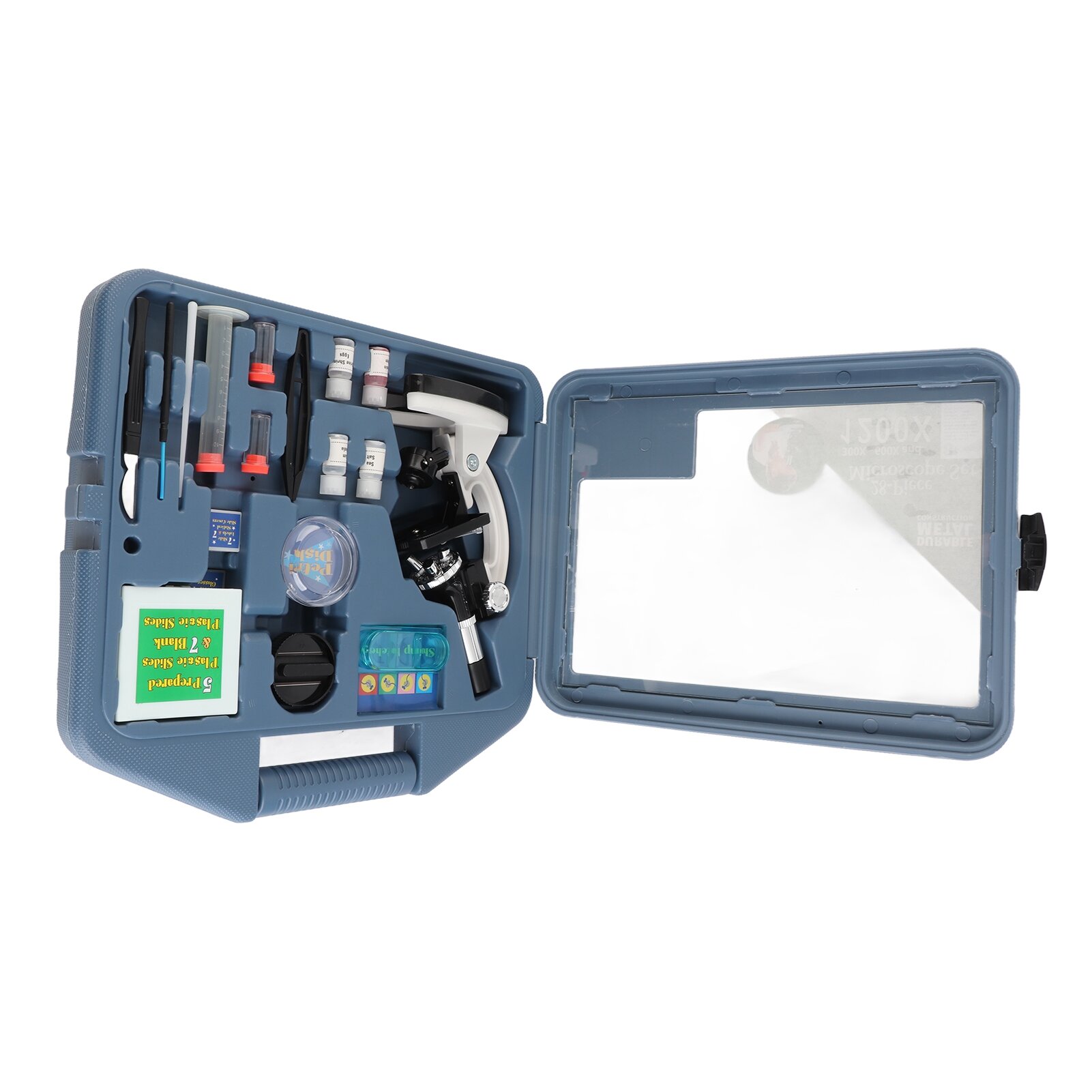 Детский микроскоп, большой окуляр 100X-1200X, металлический микроскоп высокой четкости с источником света, детский образовательный эксперимент, микроскопическая лупа