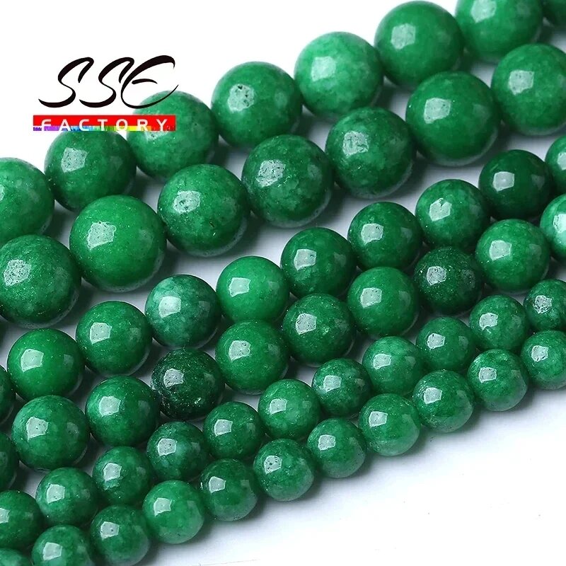 Бусины из натурального камня Sunshine and Beads, 4-10 мм, Изумрудный, 10mm 36 to 38pcs, Green Jade
