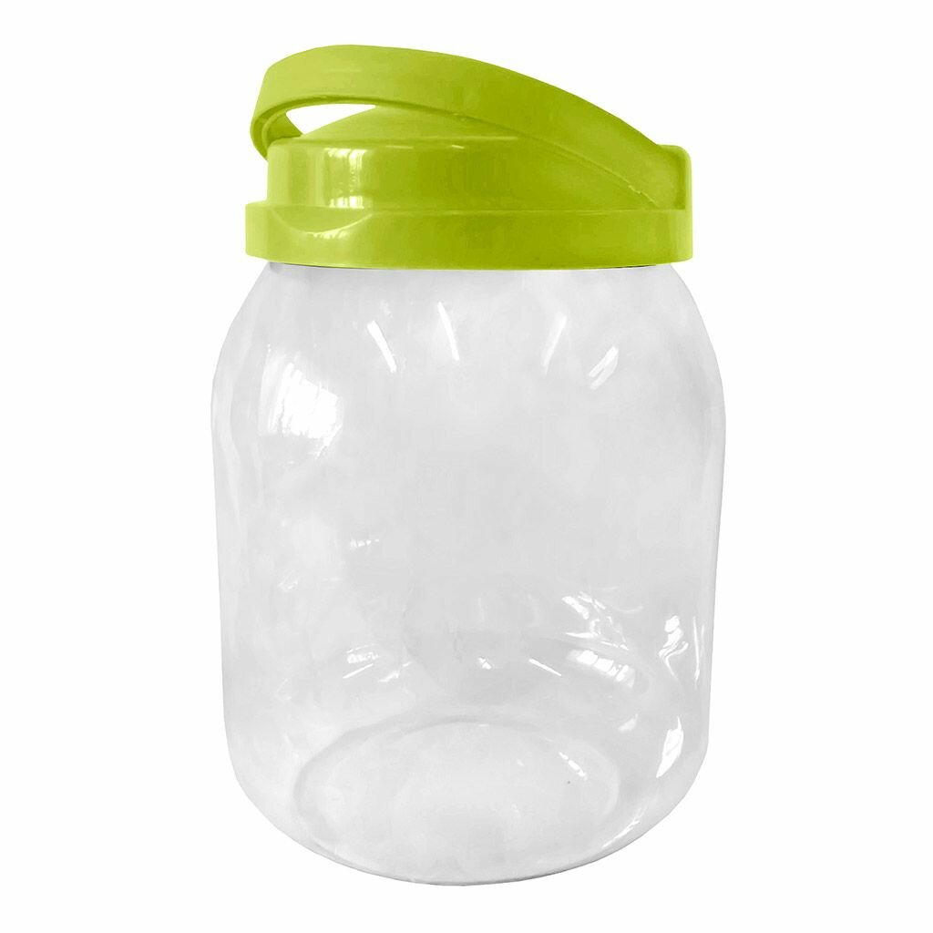 Банка для продуктов Plast team "Verona", для сыпучих, 2 л, 13,5х13,5х19 см, с ручкой, квадратная, цвет Салатовый