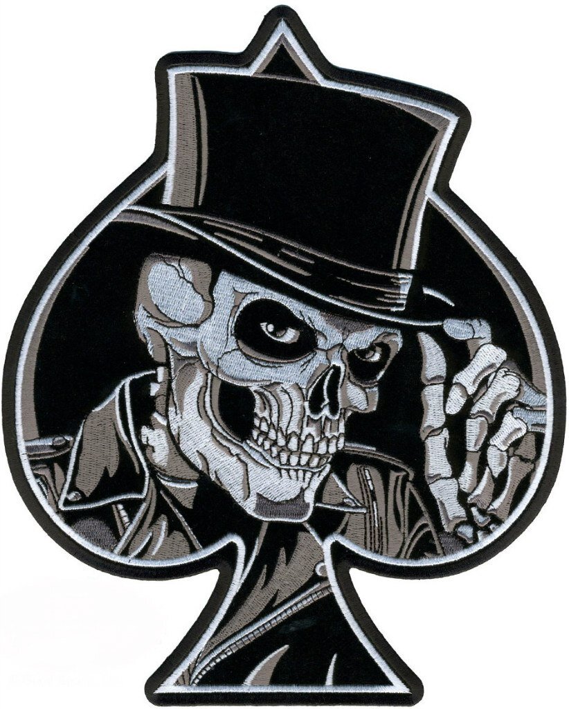 Нашивка TOP HAT SKULL байкерская — фото 1