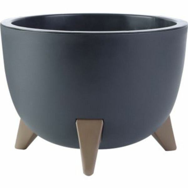 Кашпо для цветов BMC "Грация", пластиковое, 4,5 л, диаметр 25 см, цвет Антрацит