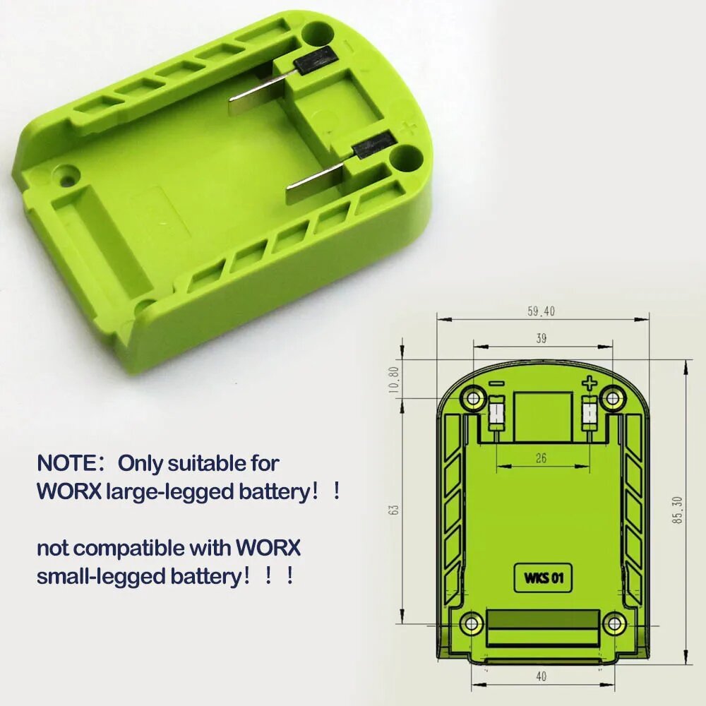 Адаптер-конвертер для аккумулятора QUICKOLAECHO 18В Green for Worx