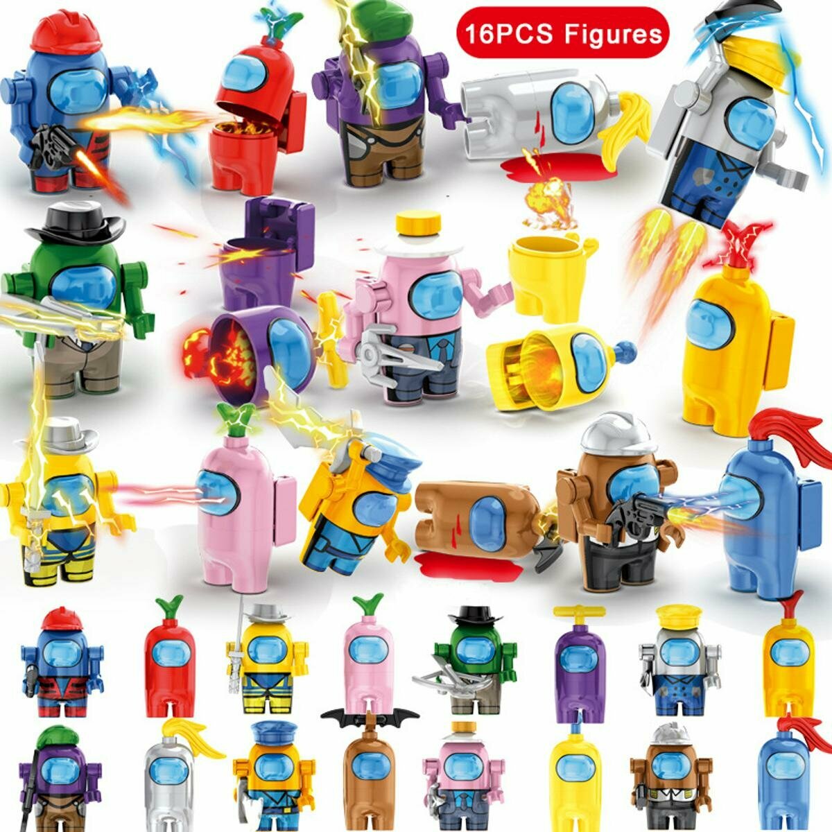 Фигурки Among Us, наборы для мини-игр в кафетерии, фигурки космических кораблей, строительные блоки, наборы, игрушечные